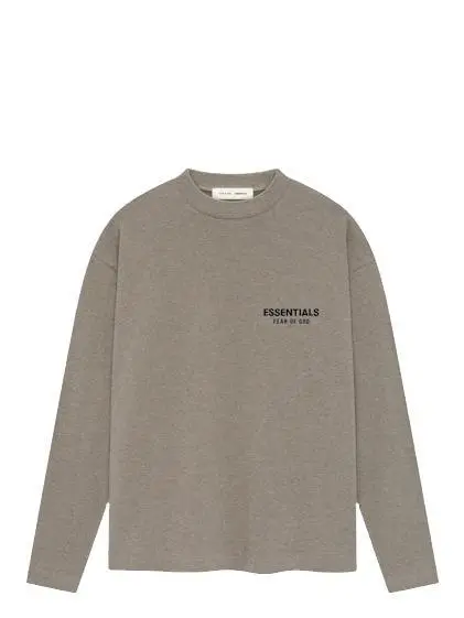 Fear Of God Essentials Classic Print Long Sleeve Tee Shirt - Homestead Heather