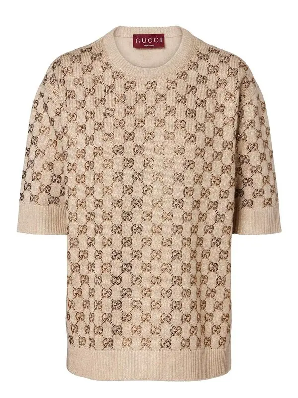 Gucci Gg Wool And Cashmere-blend Sweater - Brown