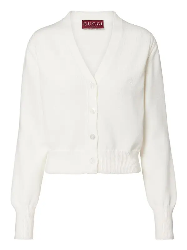Gucci Gg Cotton Cardigan - White
