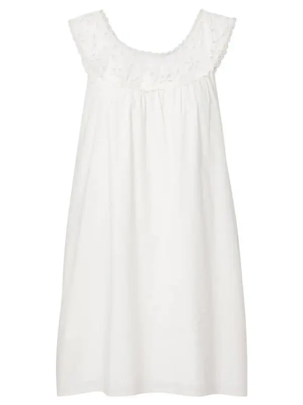 Posse Salma Embroidered Cotton Minidress - White