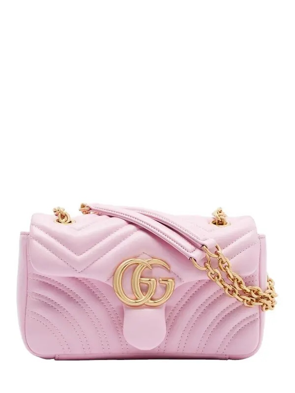 Gucci Gg Marmont Small Leather Shoulder Bag - Pink