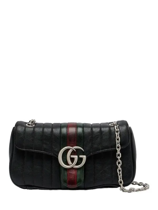 Gucci Gg Marmont Small Leather Shoulder Bag - Black