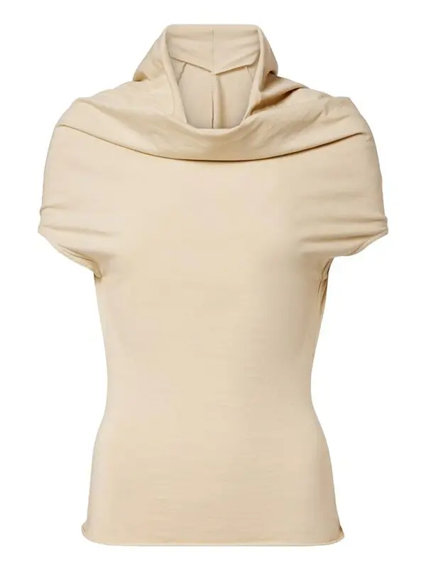 Rick Owens Cotton Jersey Long Sleeve Top - Beige