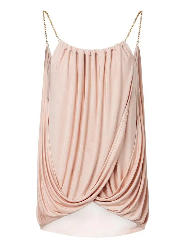 XU ZHI Chain-detail Draped Top - Pink
