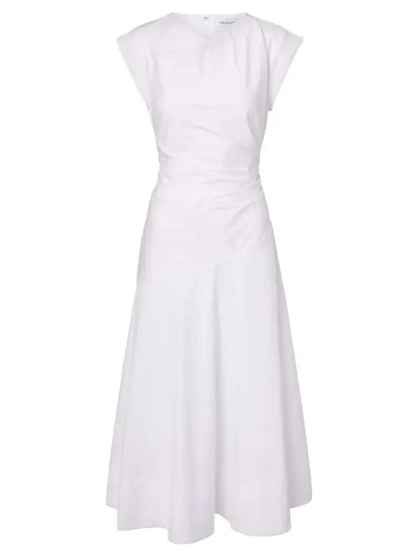Veronica Beard Lisette Cotton-blend Midi Dress - White