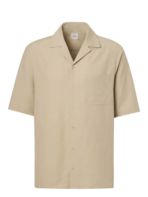 Le Kasha Silk Bowling Shirt - Beige