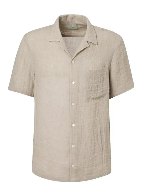 Le Kasha Linen Bowling Shirt - Beige
