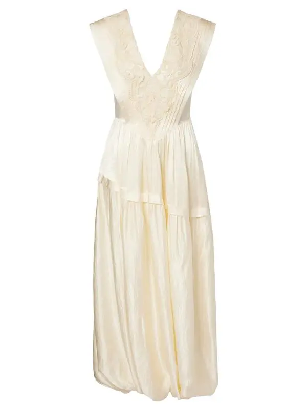 XU ZHI Lace-trimmed Maxi Dress - White
