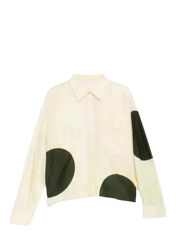 LESS Polka-dot Button-down Shirt - Neutrals