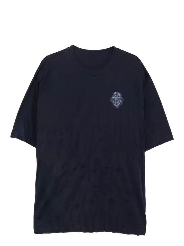 CROQUIS Graphic-print Pleated T-shirt - Blue