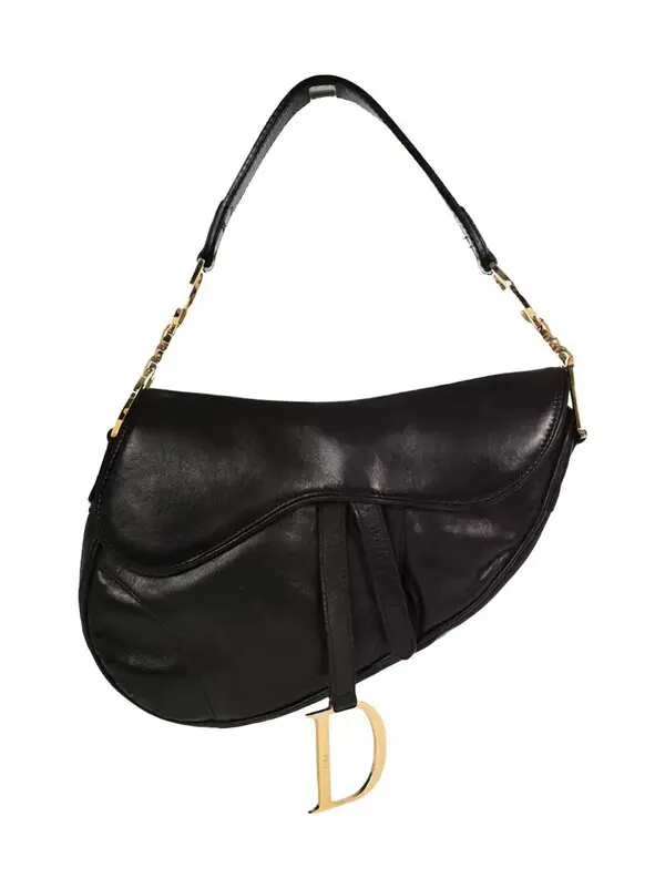 Dior 2000 Saddle Leather Handbag - Black