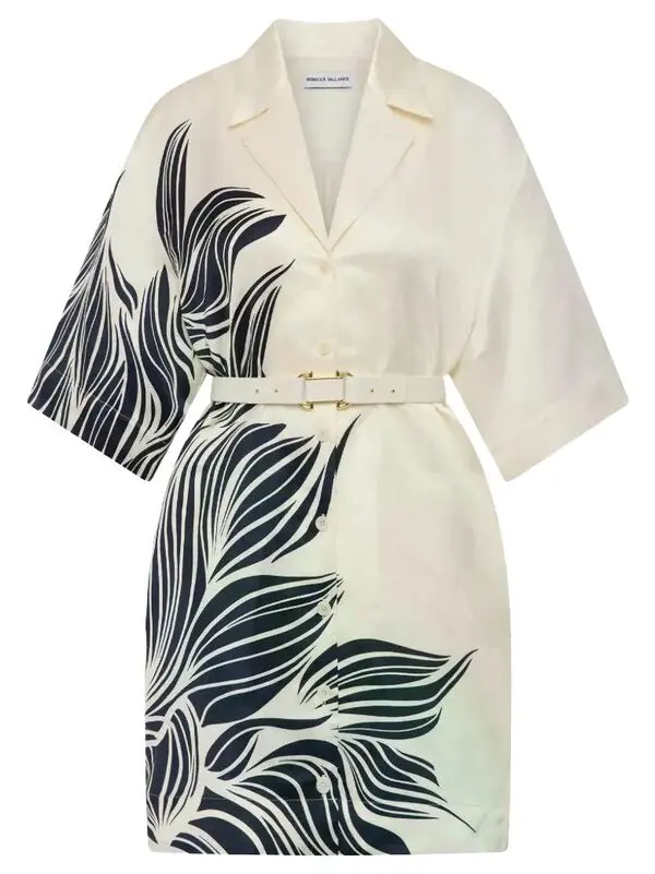 Rebecca Vallance Printed Belted Mini Dress - Neutrals