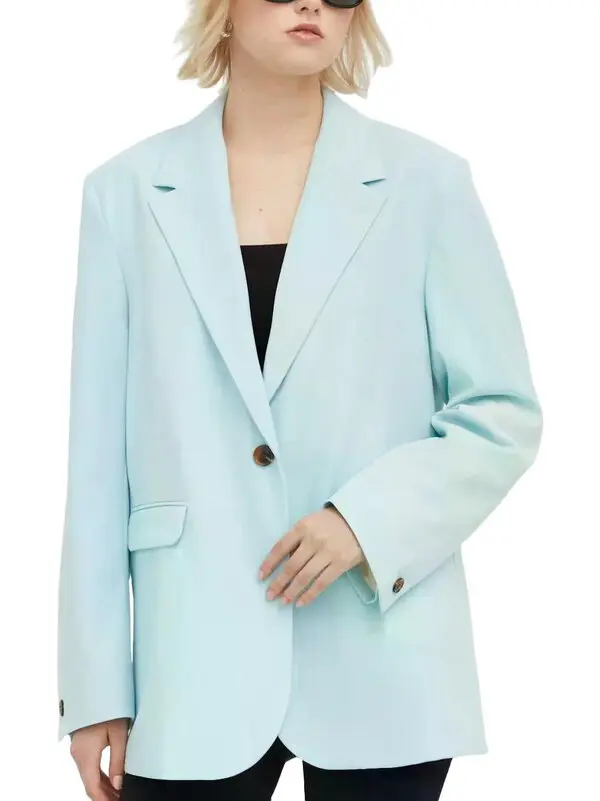 SAMSOE SAMSOE Notched-lapel Buttoned Blazer - Blue