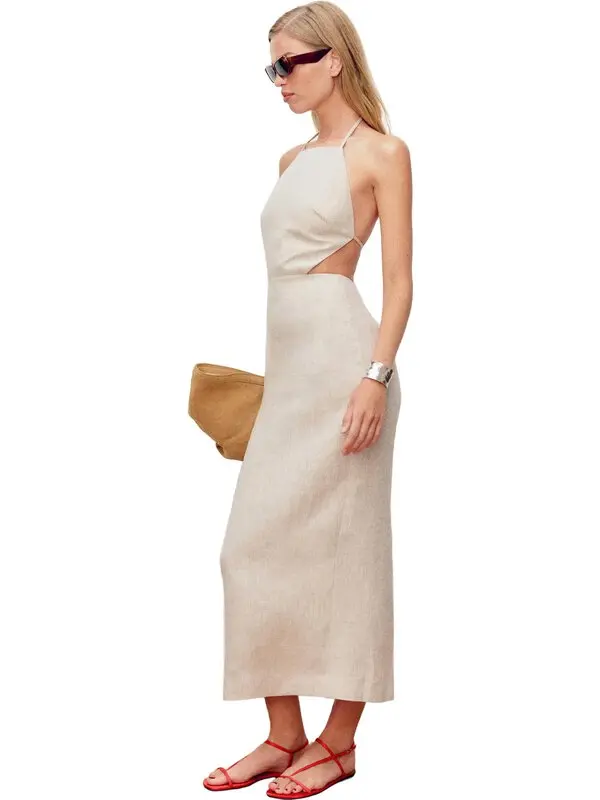 REFORMATION Trista Linen Maxi Dress - Natural
