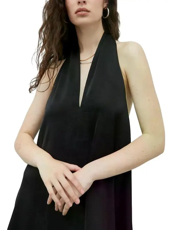 SAMSOE SAMSOE V-neck Sleeveless Midi Dress - Black