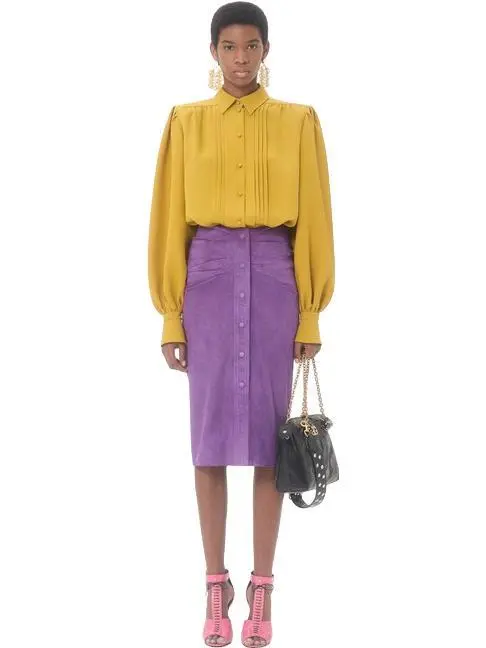 Valentino Garavani Suede Skirt - Purple