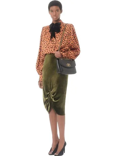 Valentino Garavani Crepe Satin Plus De Pois Dalmata Print Shirt - Black