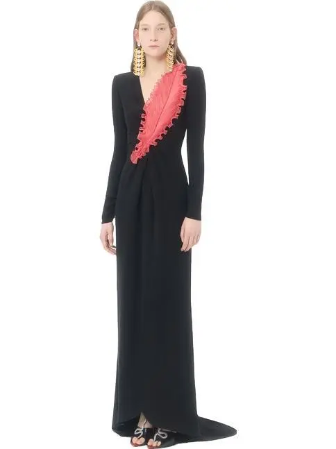 Valentino Garavani Embroidered Cady Couture Gown - Black / Pink
