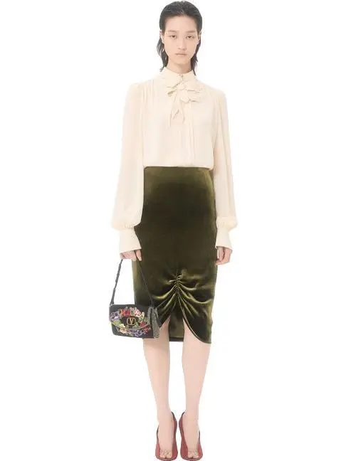Valentino Garavani Embroidered Crepe De Chine Top - White