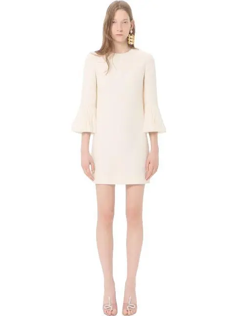 Valentino Garavani Embroidered Crepe Couture Short Dress - Neutral