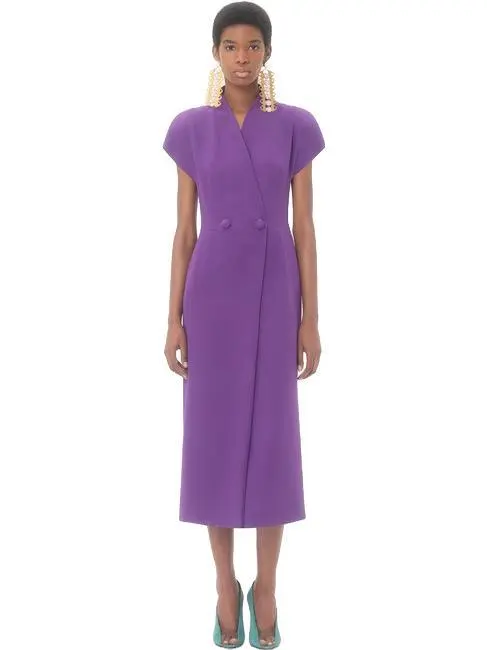 Valentino Garavani Cady Couture Wrap Dress - Purple
