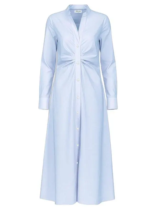 CALLAS MILANO Genny Long Sleeve Shirt Dress - Blue