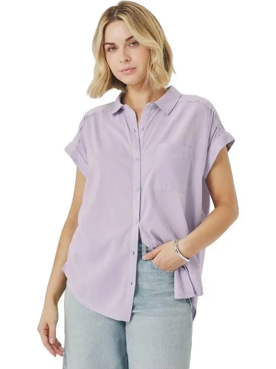 Splendid Short Sleeve Paige Shirt - Purple