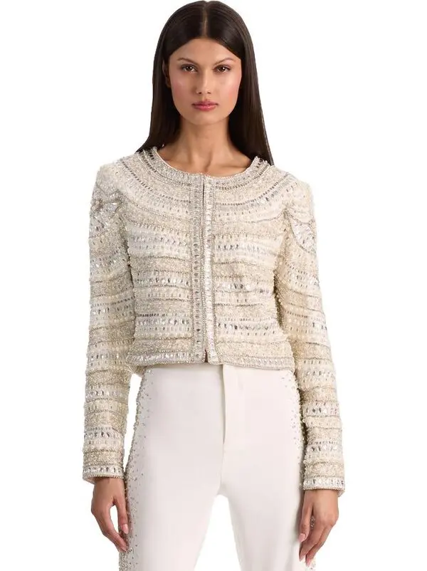 Alice + Olivia Kidman Embellished Jacket - Silver
