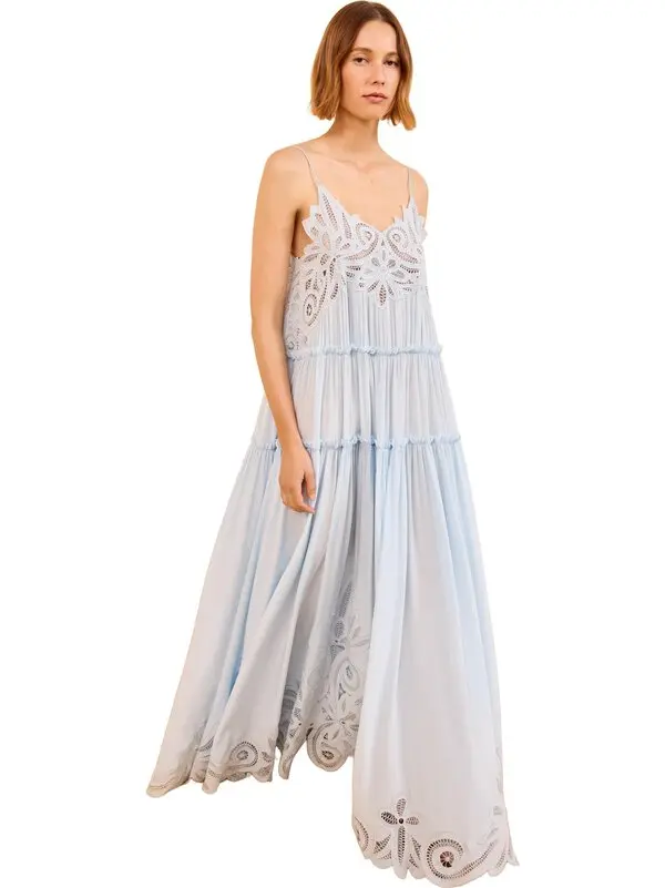 Ulla Johnson Filippa Lace Applique Gown - Adriatic
