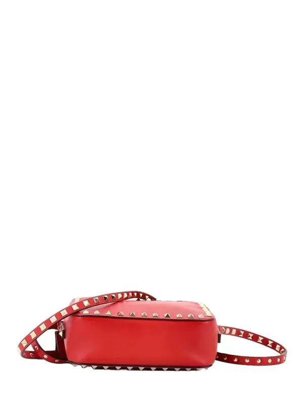 Valentino Garavani Rockstud Leather Camera Crossbody Bag - Red