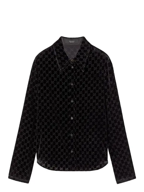 Gucci Gg Velvet Shirt - Black