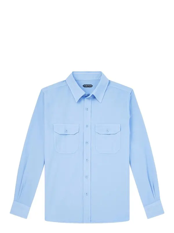 TOM FORD Cotton And Silk-blend Shirt - Blue