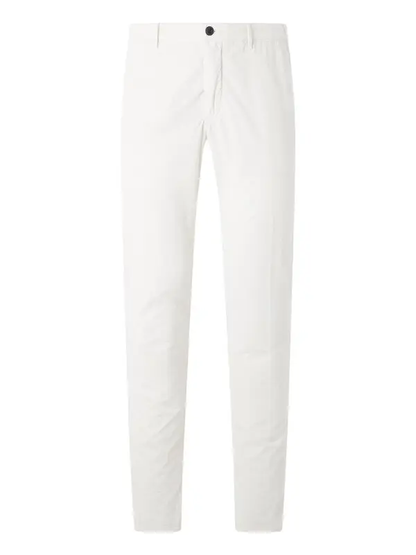 SLOWEAR Straight-leg Cotton-corduroy Trousers - White