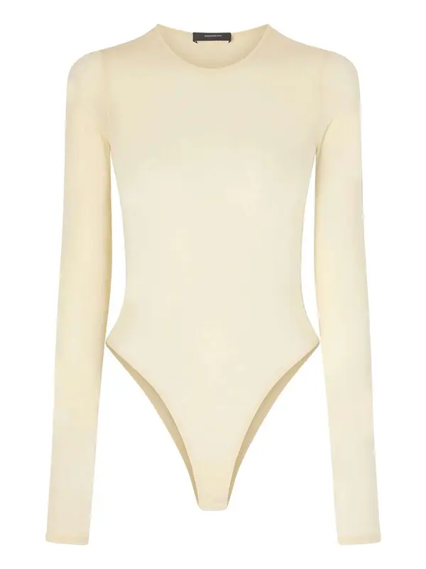 Wardrobe.NYC Stretch-jersey Bodysuit - Pastel Yellow