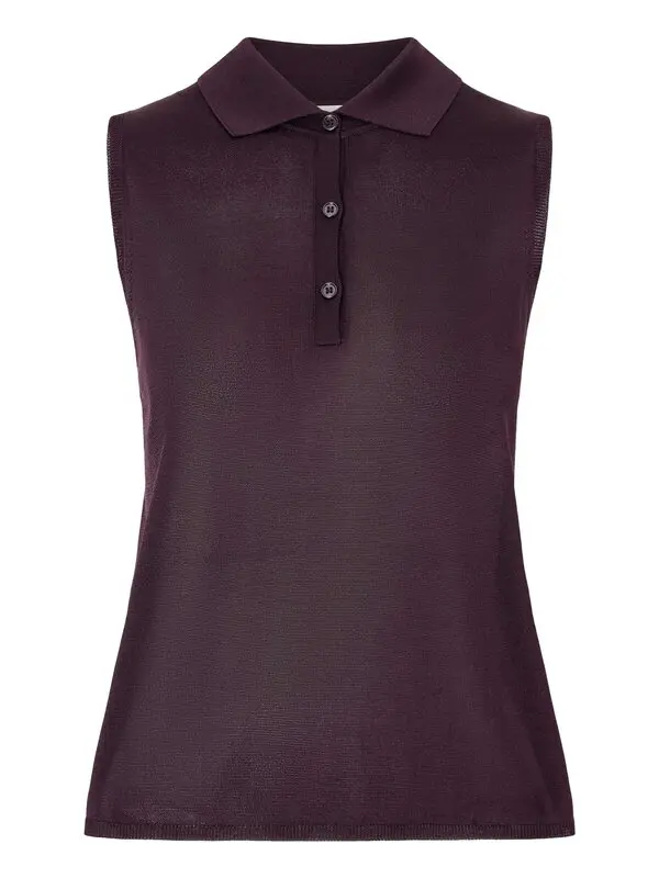 Veronica De Piante Selma Silk Polo Shirt - Plum