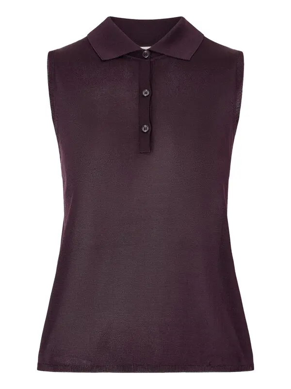Veronica De Piante Selma Silk Polo Shirt - Purple