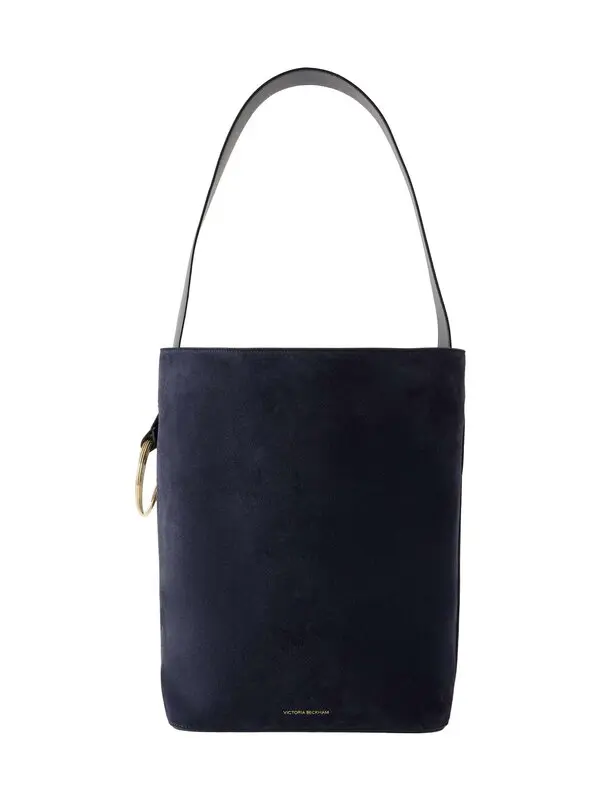 Victoria Beckham Dia Leather And Suede Bucket Bag - Navy