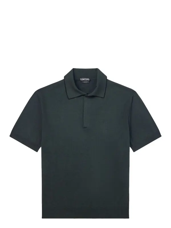 TOM FORD Sea Island Cotton And Silk-blend Polo Shirt - Green