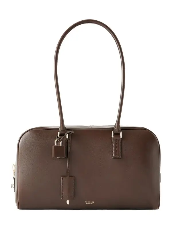 TOM FORD Leather Shoulder Bag - Brown