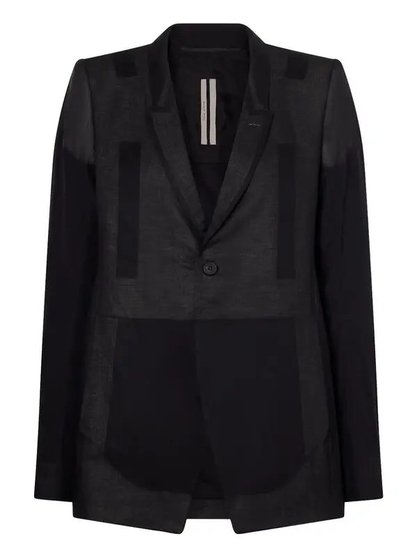 Rick Owens Paneled Cotton Blazer - Black