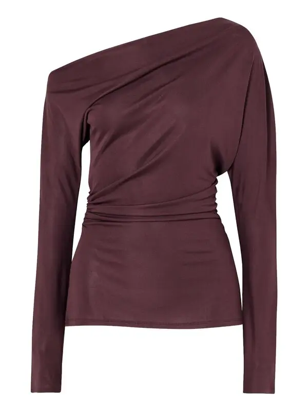 Tove Blake Draped Stretch-jersey Top - Purple