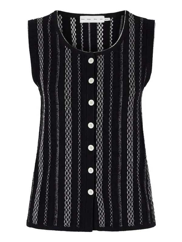Proenza Schouler White Label Alyna Striped Jacquard-knit Vest - Black