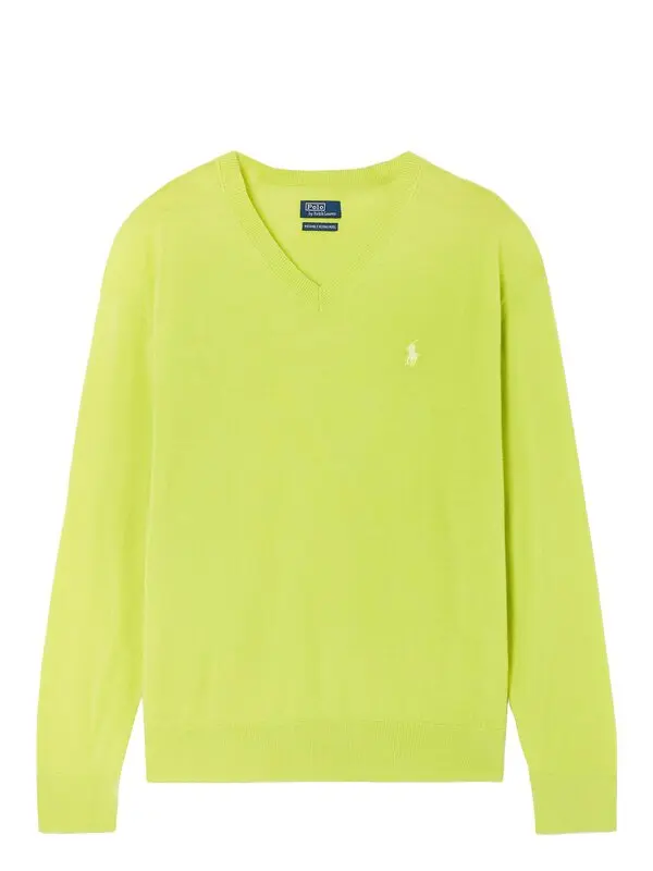 Polo Ralph Lauren Embroidered Merino Wool Sweater - Green