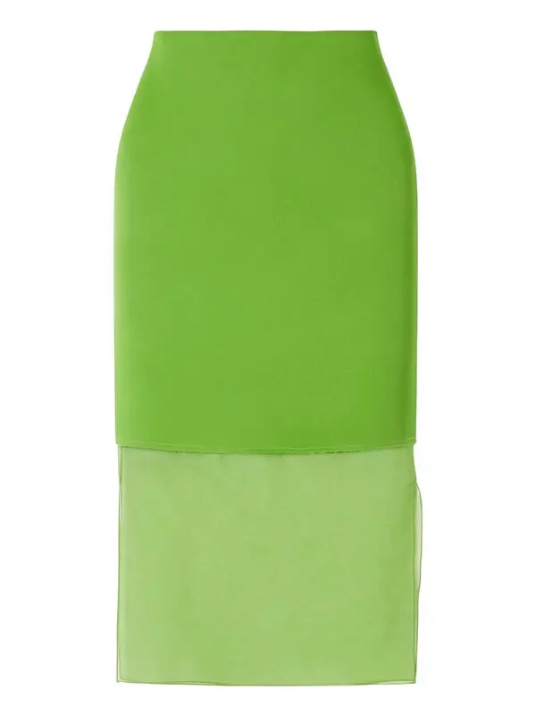 Khaite Sybil Layered Midi Skirt - Bright Green