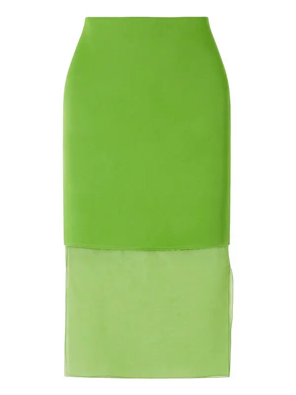 Khaite Sybil Layered Midi Skirt - Green