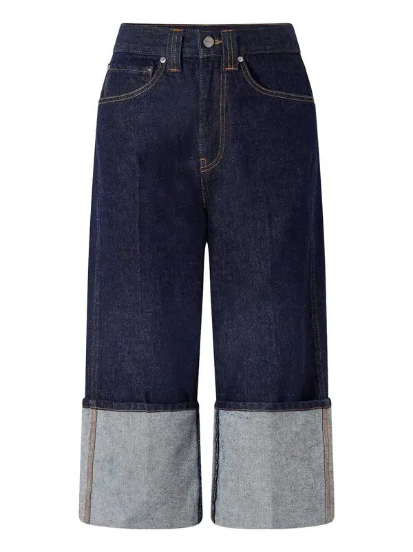 Khaite Boyle Cropped Low-rise Jeans - Blue