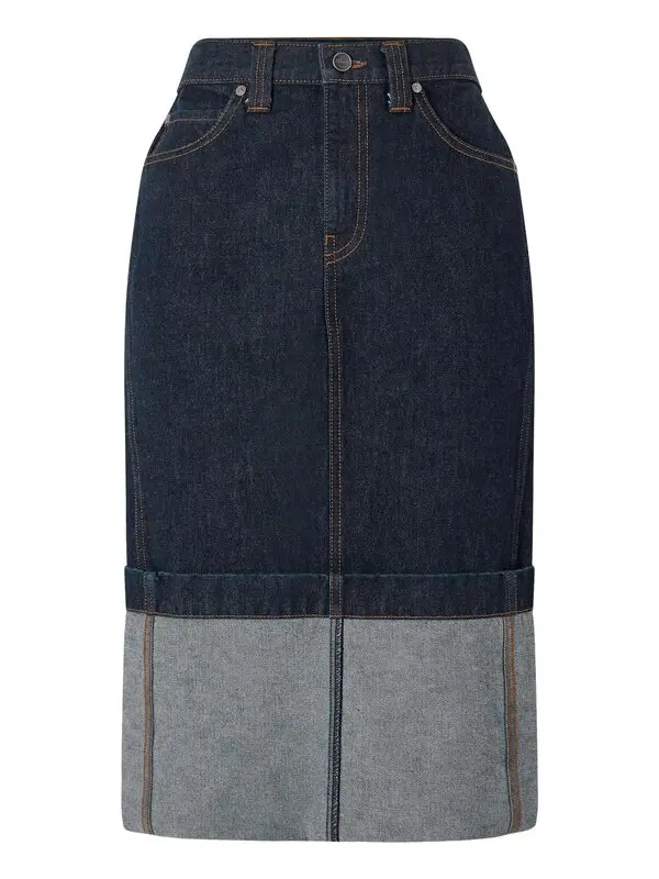 Khaite Kilian Denim Midi Skirt - Dark Denim