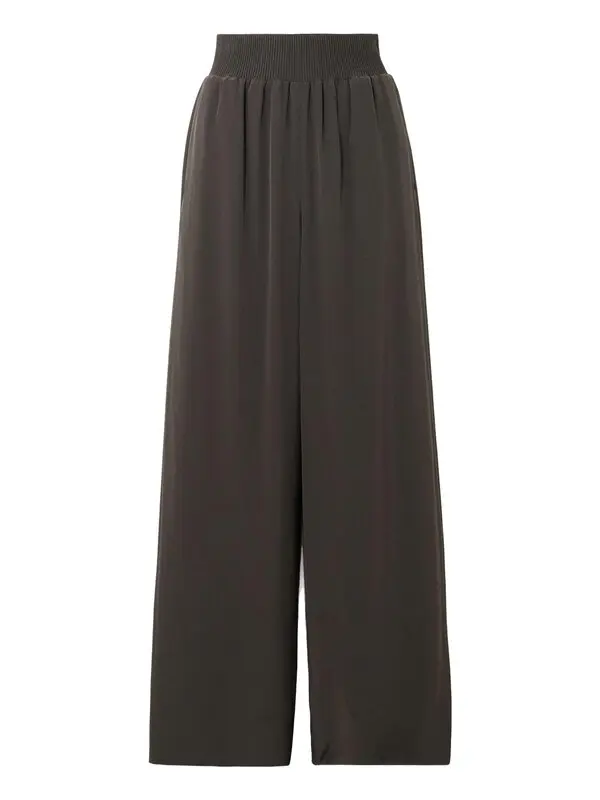 JOSEPH Nour Crepe Wide-leg Pants - Dark Brown