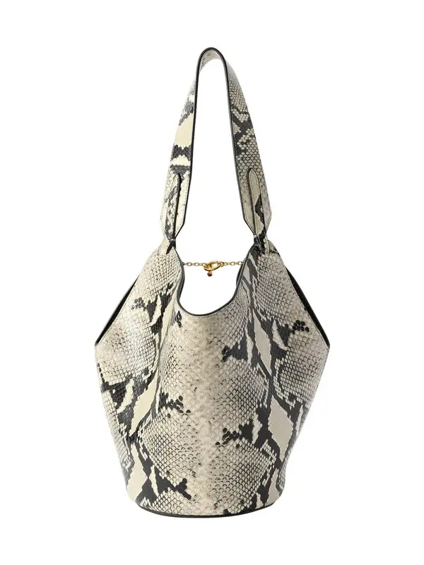 Khaite Lotus Mini Snake-effect Leather Tote - Animal Print