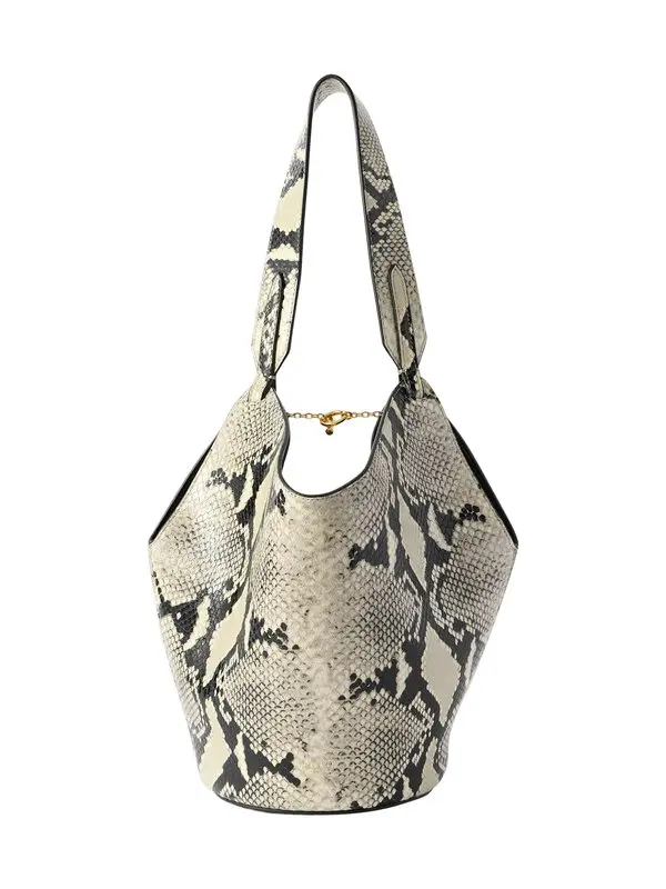 Khaite Lotus Mini Snake-effect Leather Tote - Snake Print